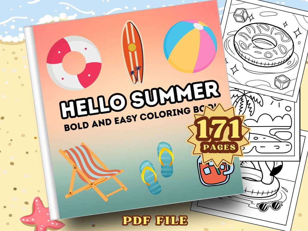 171 Summer Vibes Bold and Easy Coloring Pages | Relaxing Patterns ...