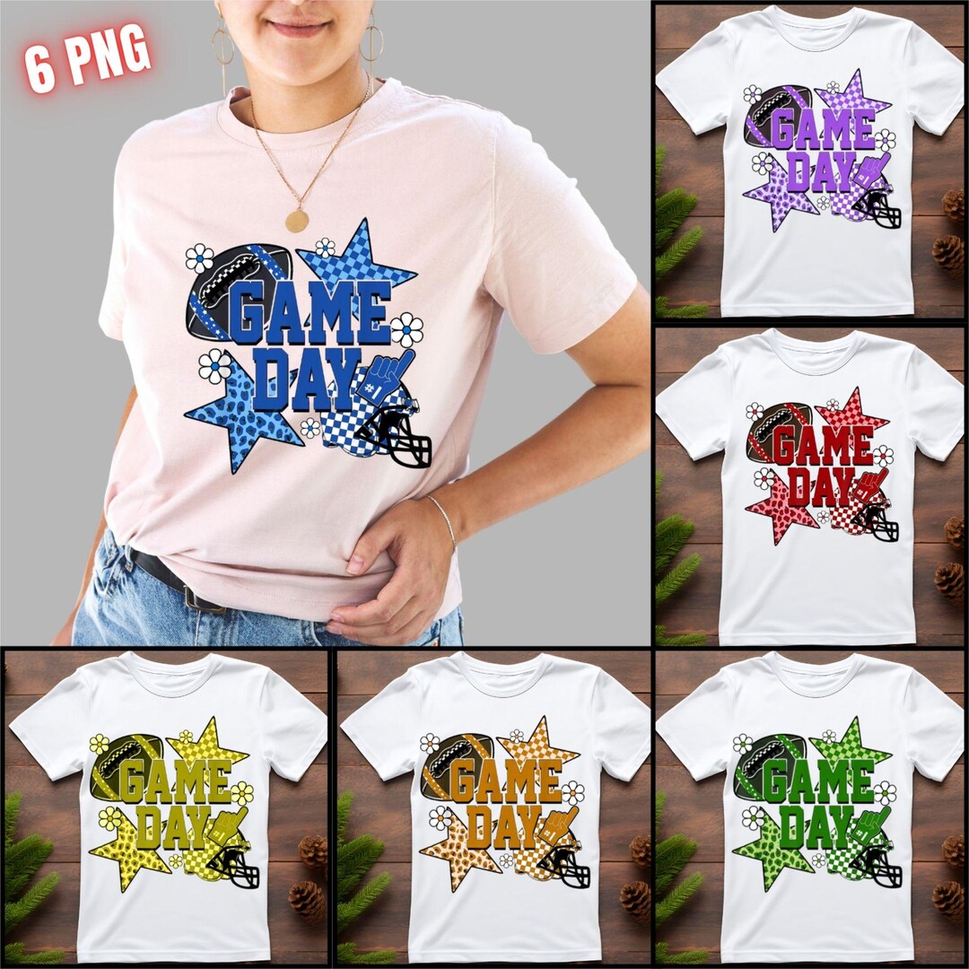 Retro Football PNG Bundle: Checkered Game Day Clipart (digital Download ...