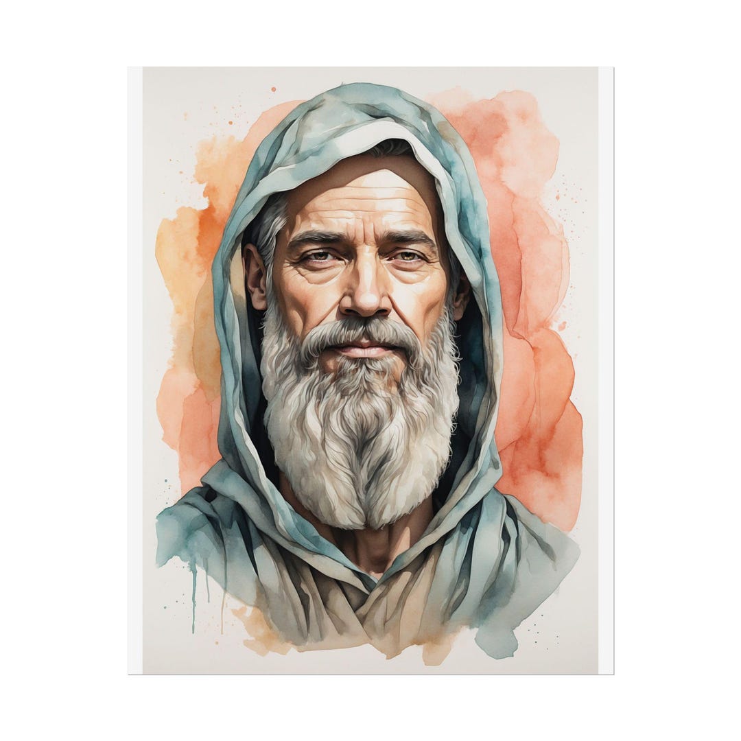 Watercolor Philosopher Portrait - Minimalist Wall Art Print - Ancient ...