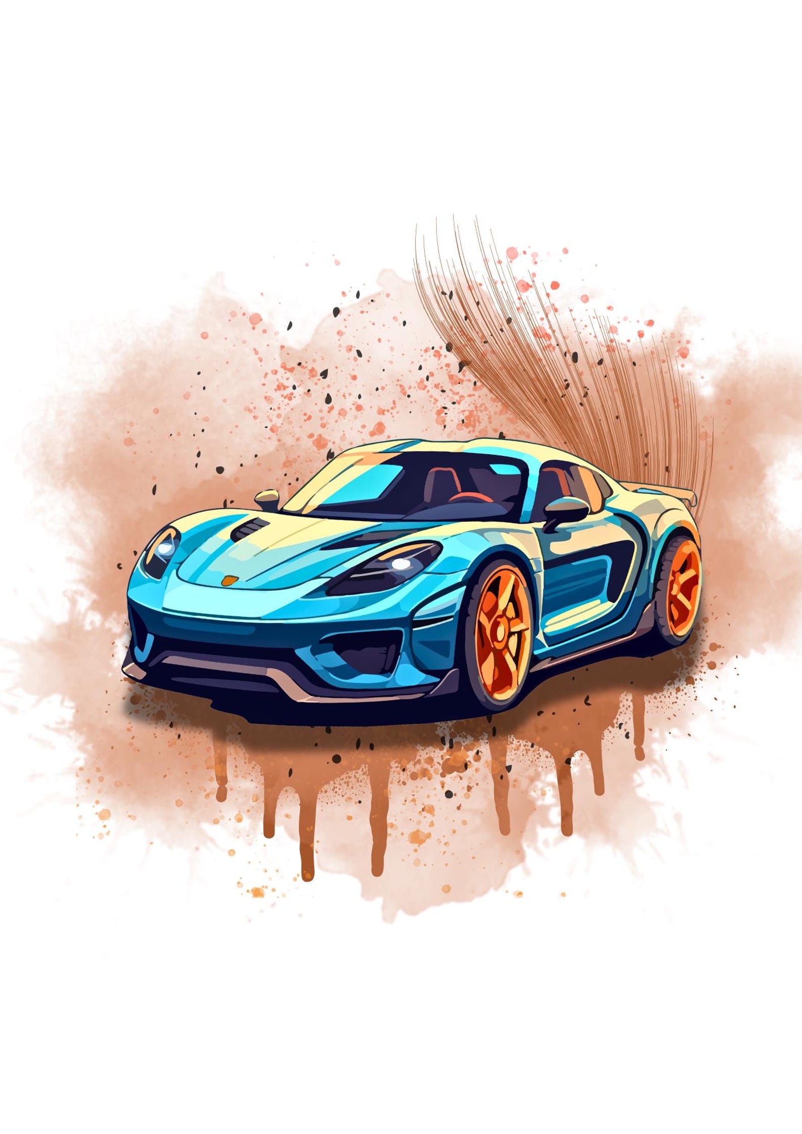 Sports Car Art Design Instant Download. Suitable for Wall Art, T-shirt ...