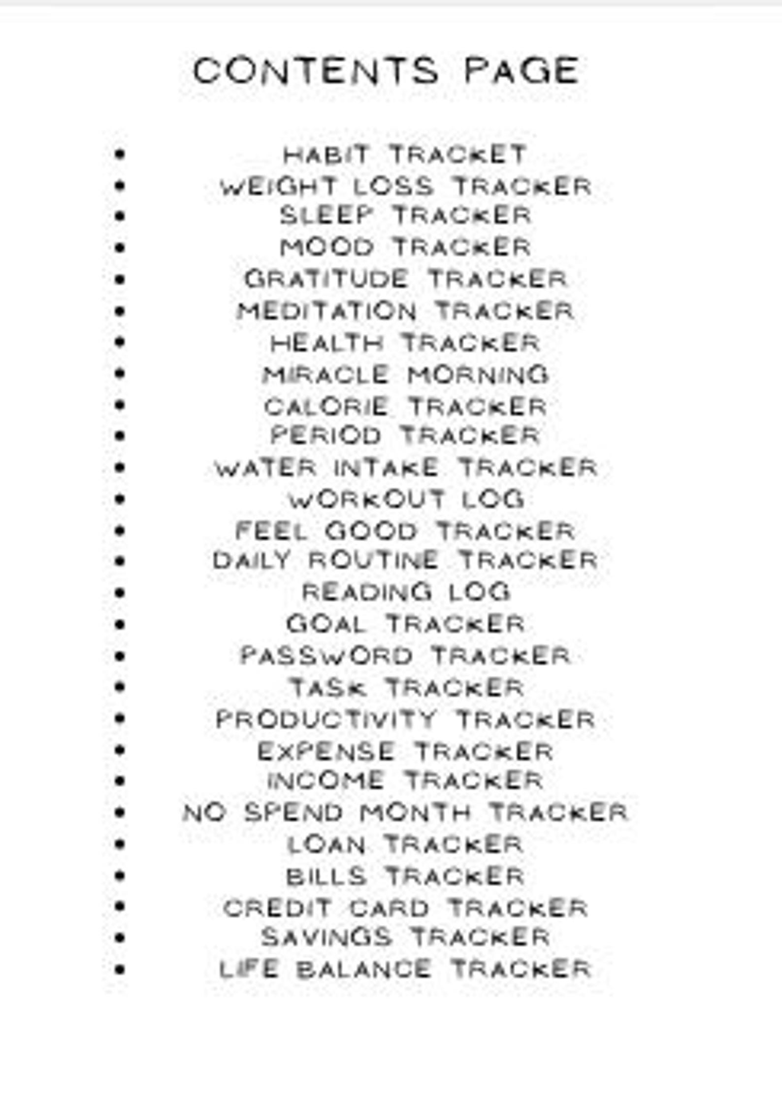 Mega Tracker Bundle Habit, Sleep, Weight Loss, Water, Reading & Savings ...