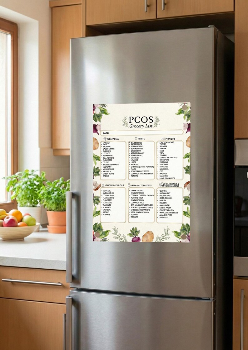 PCOS Diet Grocery List Printable | Anti-inflammatory Foods (digital ...