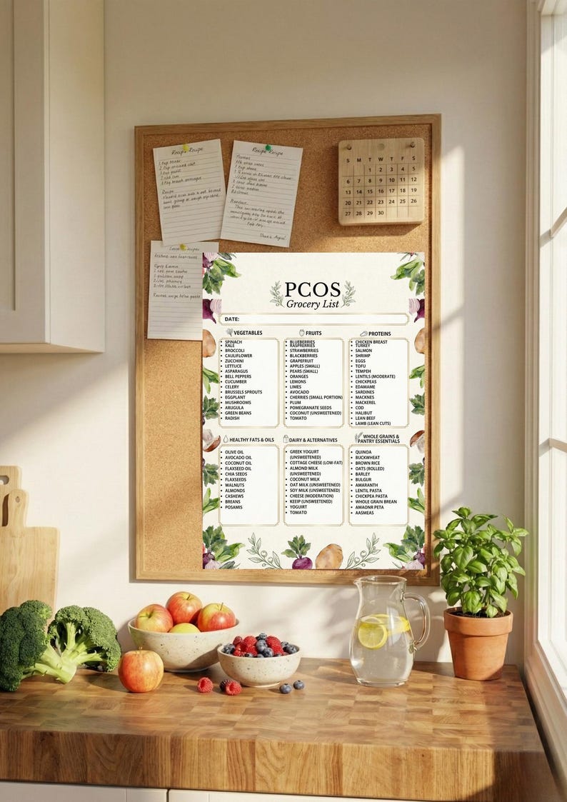 PCOS Diet Grocery List Printable | Anti-inflammatory Foods (digital ...