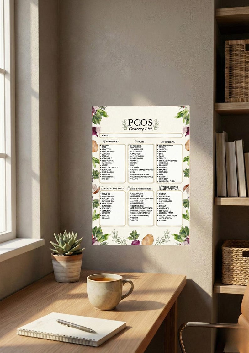 PCOS Diet Grocery List Printable | Anti-inflammatory Foods (digital ...