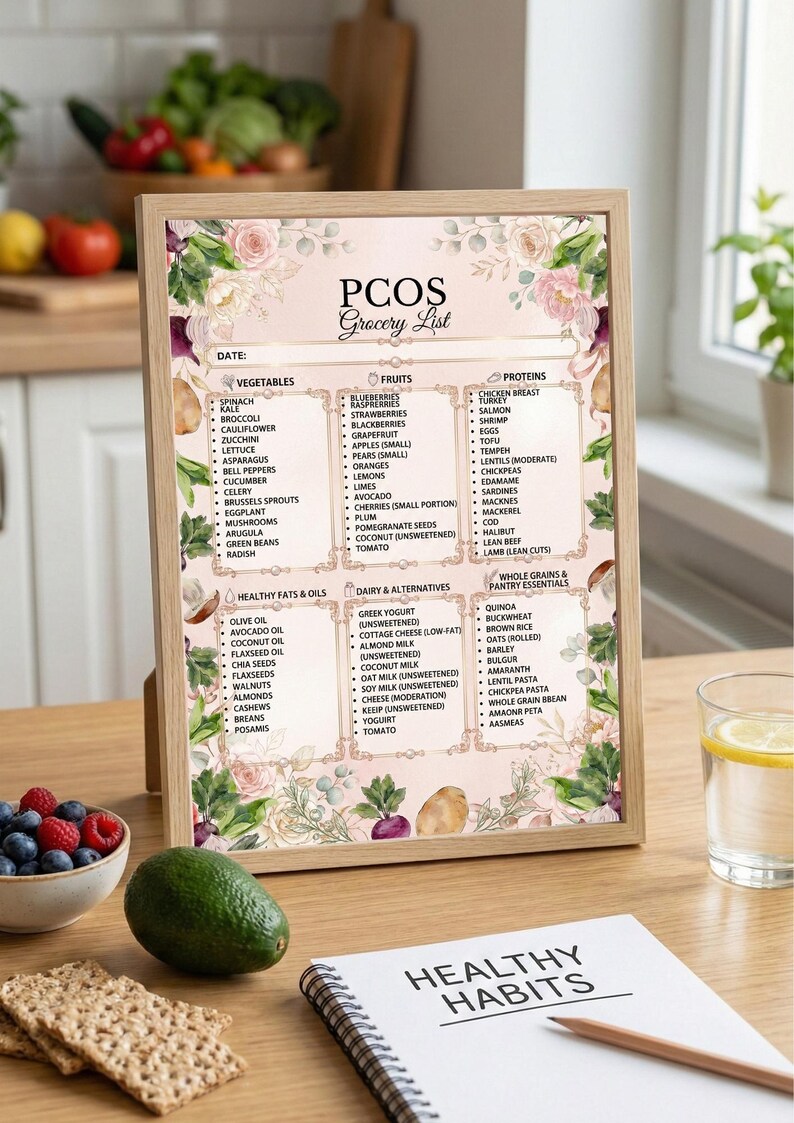 PCOS Food List Printable | Anti-inflammatory Grocery Guide (digital ...
