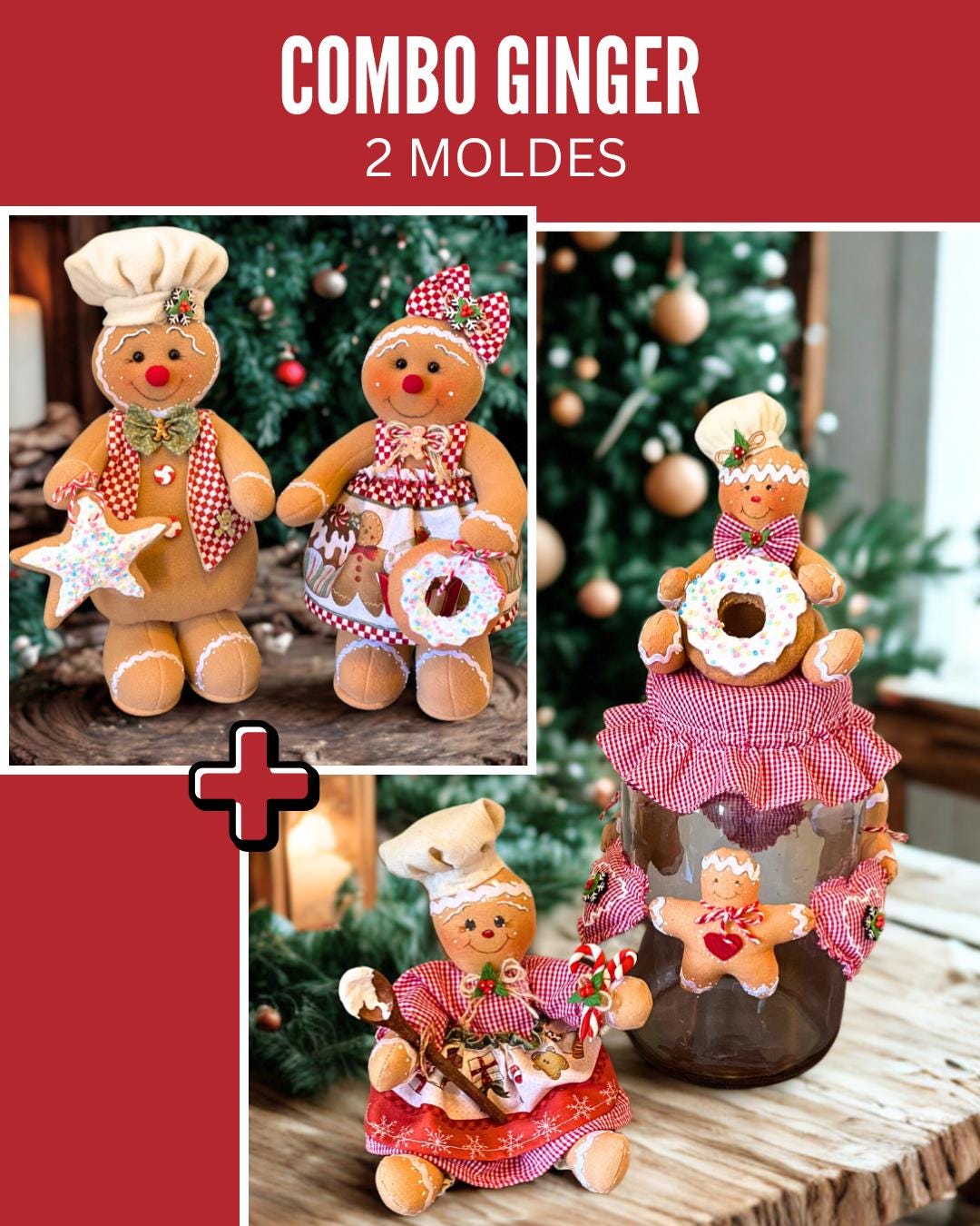 Ginger Combo – 2 Digital Sewing Patterns for Gingerbread Dolls ...