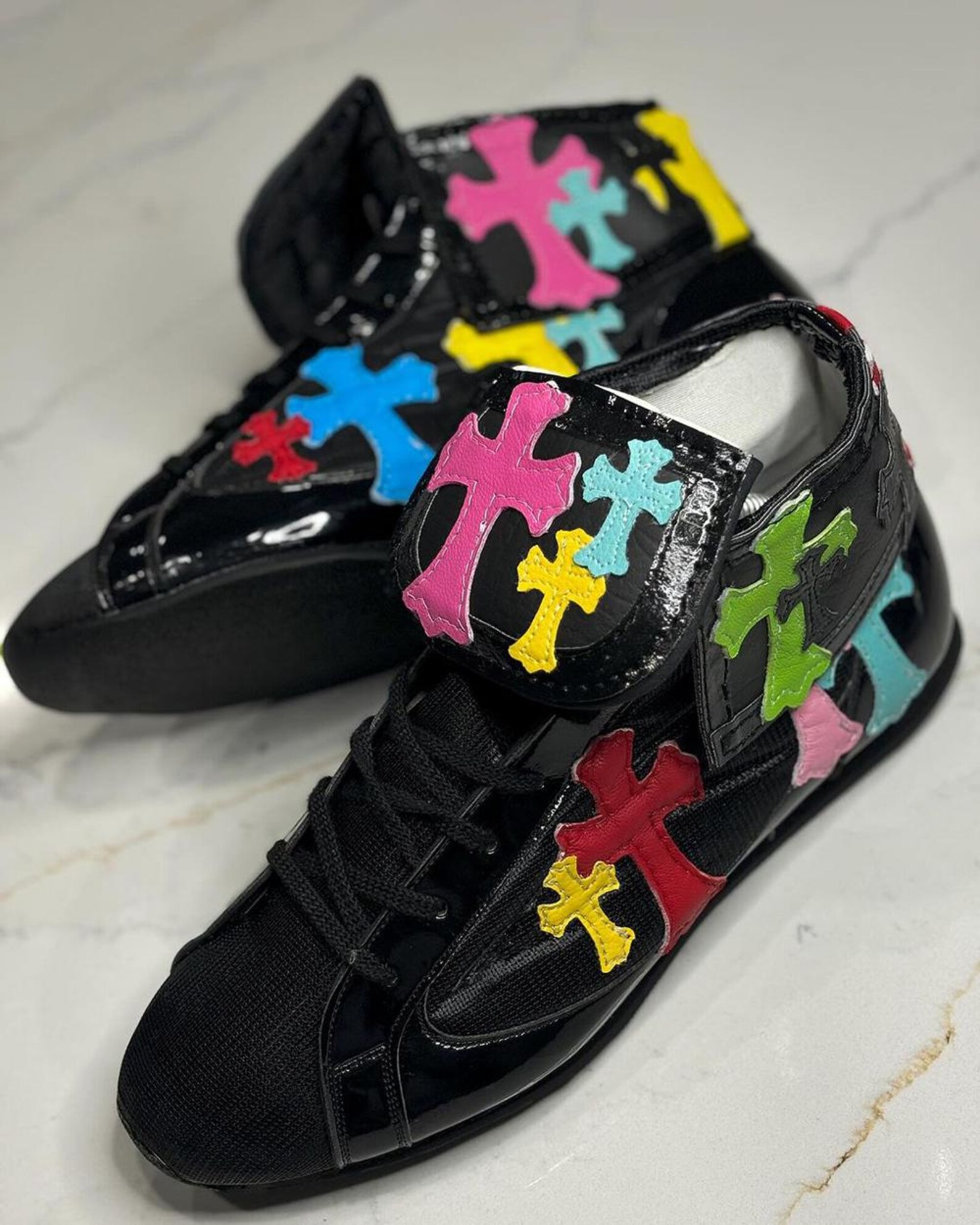 New Arrival Custom Made Chrome Heart Design Boxing Boots, Custom Men's ...