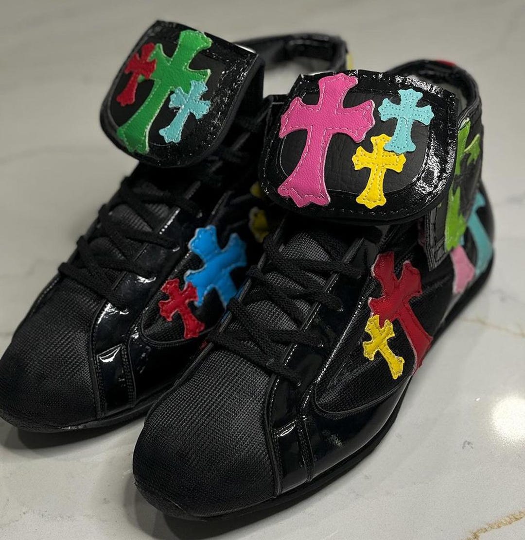 New Arrival Custom Made Chrome Heart Design Boxing Boots, Custom Men's ...