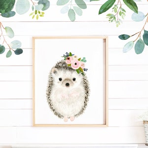 Hedgehog Nursery Decor, Hedgehog Print, Nursery Animals Prints, Baby ...