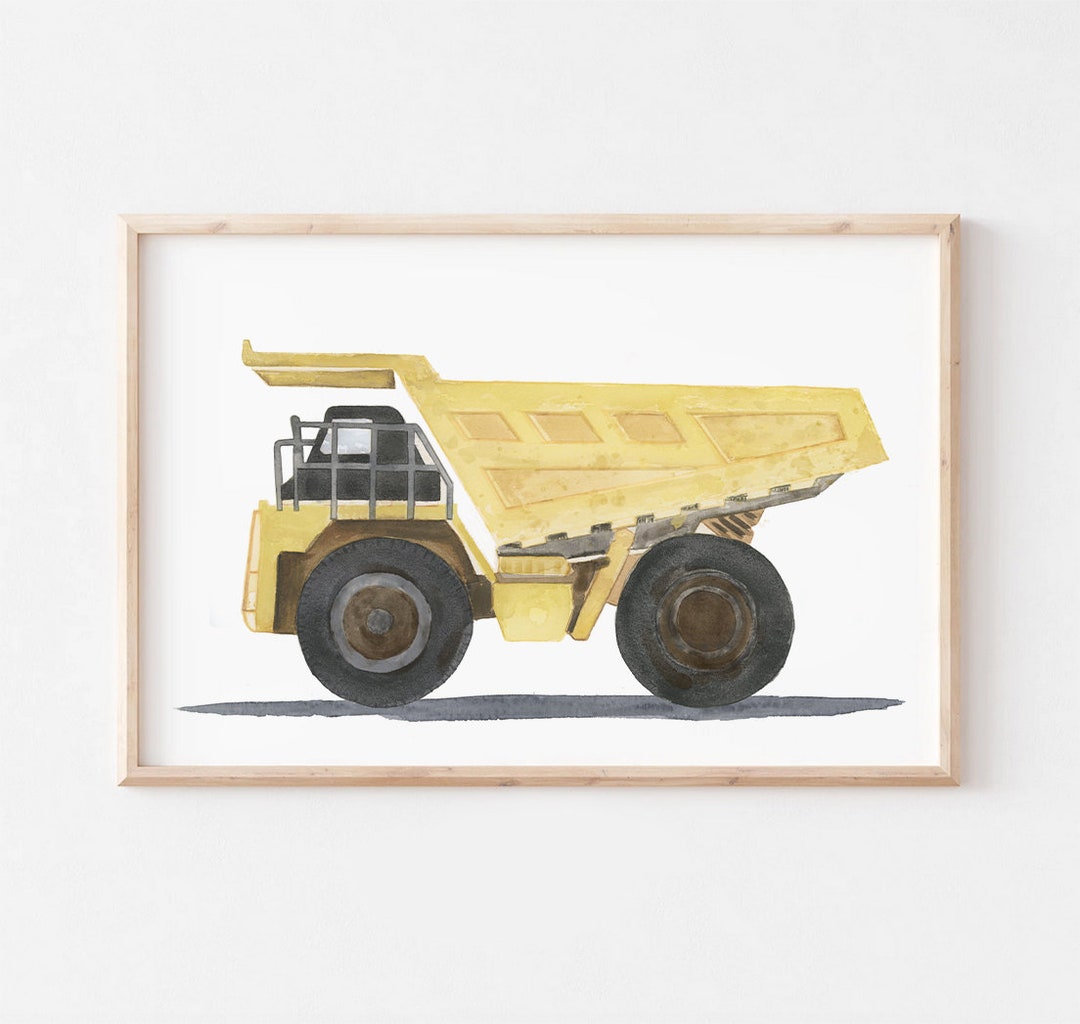 Dump Truck Wall Decor, Dump Truck Print, Construction Vehicle, Nursery ...