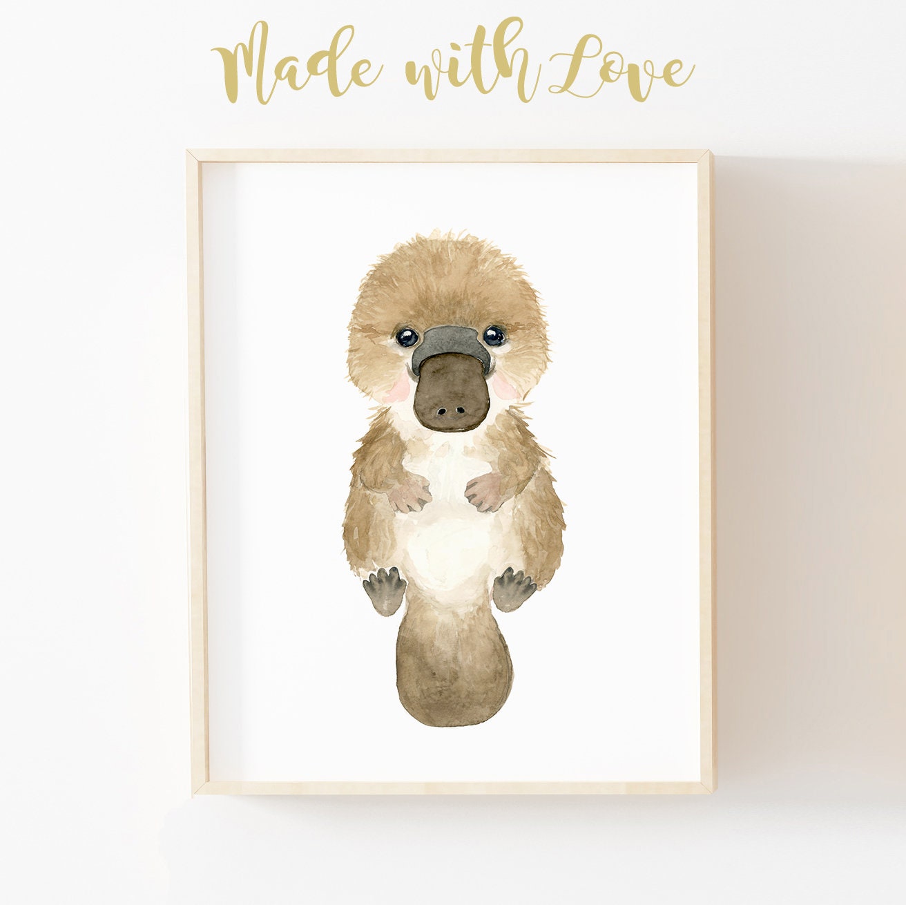 Australian Nursery Art Baby Platypus Print Aussie Animal - Etsy