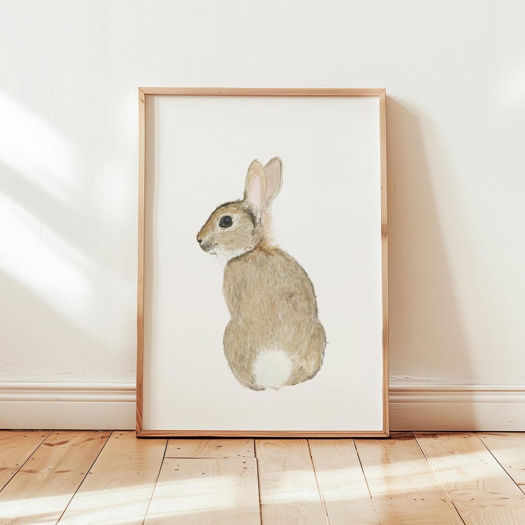 Rabbit Watercolor Art Print, Rabbit Painting, Rabbit Hunting Painting ...