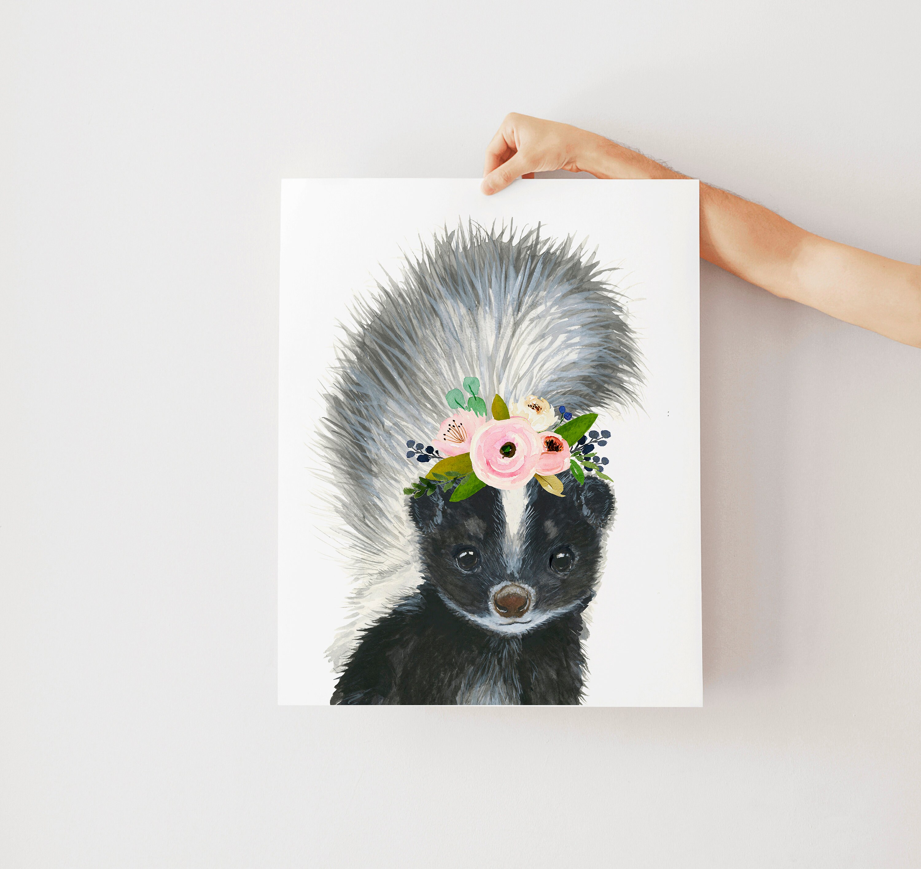 Nursery prints baby skunk Woodland nursey decor Nursery | Etsy