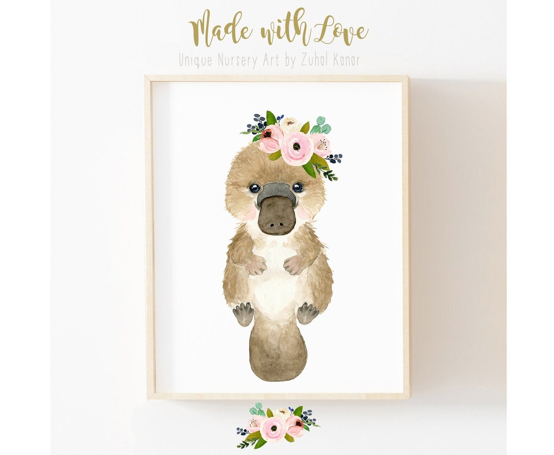 Australian Nursery Art Baby Platypus Print Aussie Animal Print ...