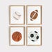Watercolor Sports Wall Art, Set of 4 Sports Ball Prints, Kid Sports ...