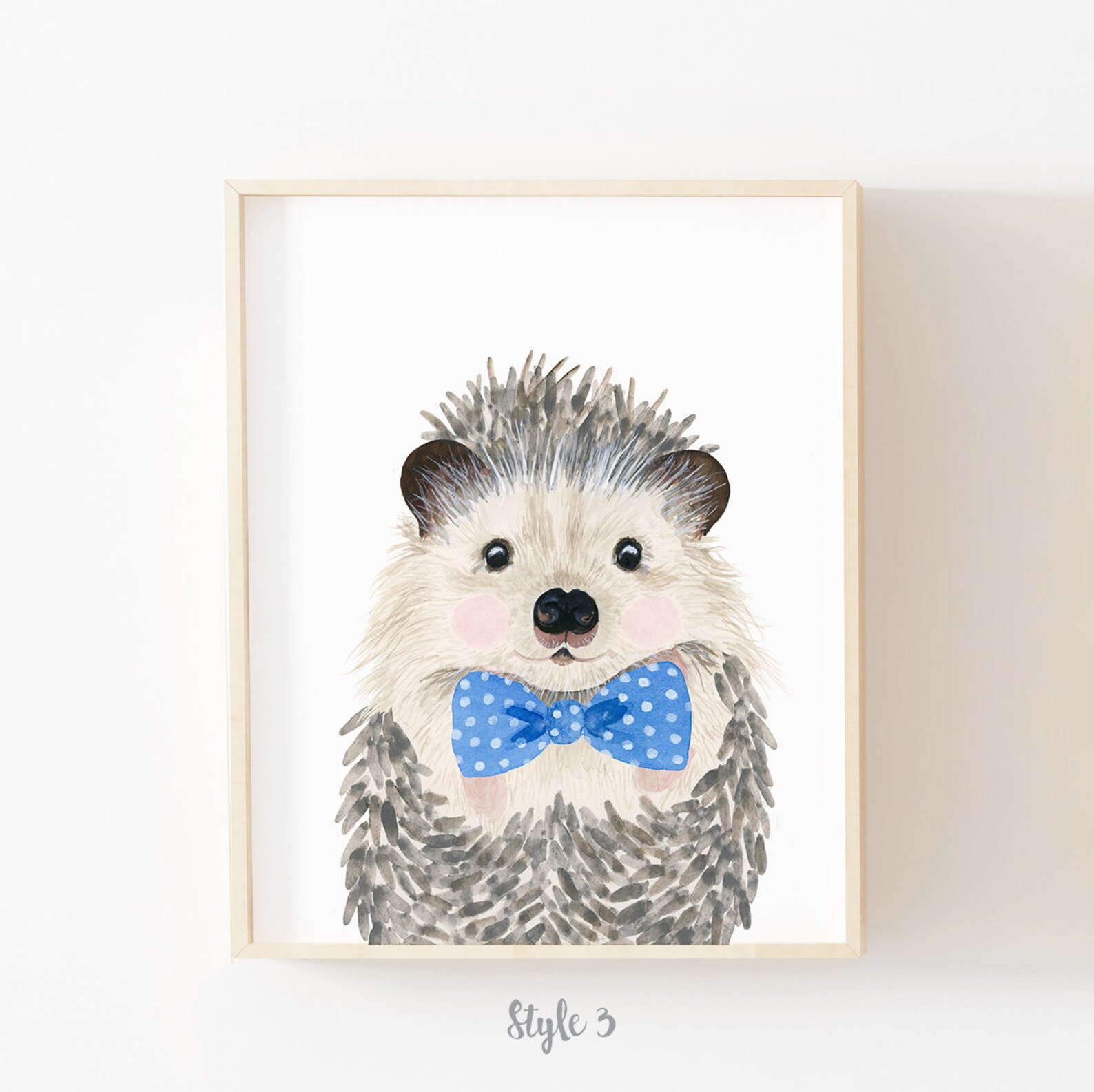 Nursery Bow Tie Hedgehog Hedgehog Nursery Print Hedgehog | Etsy