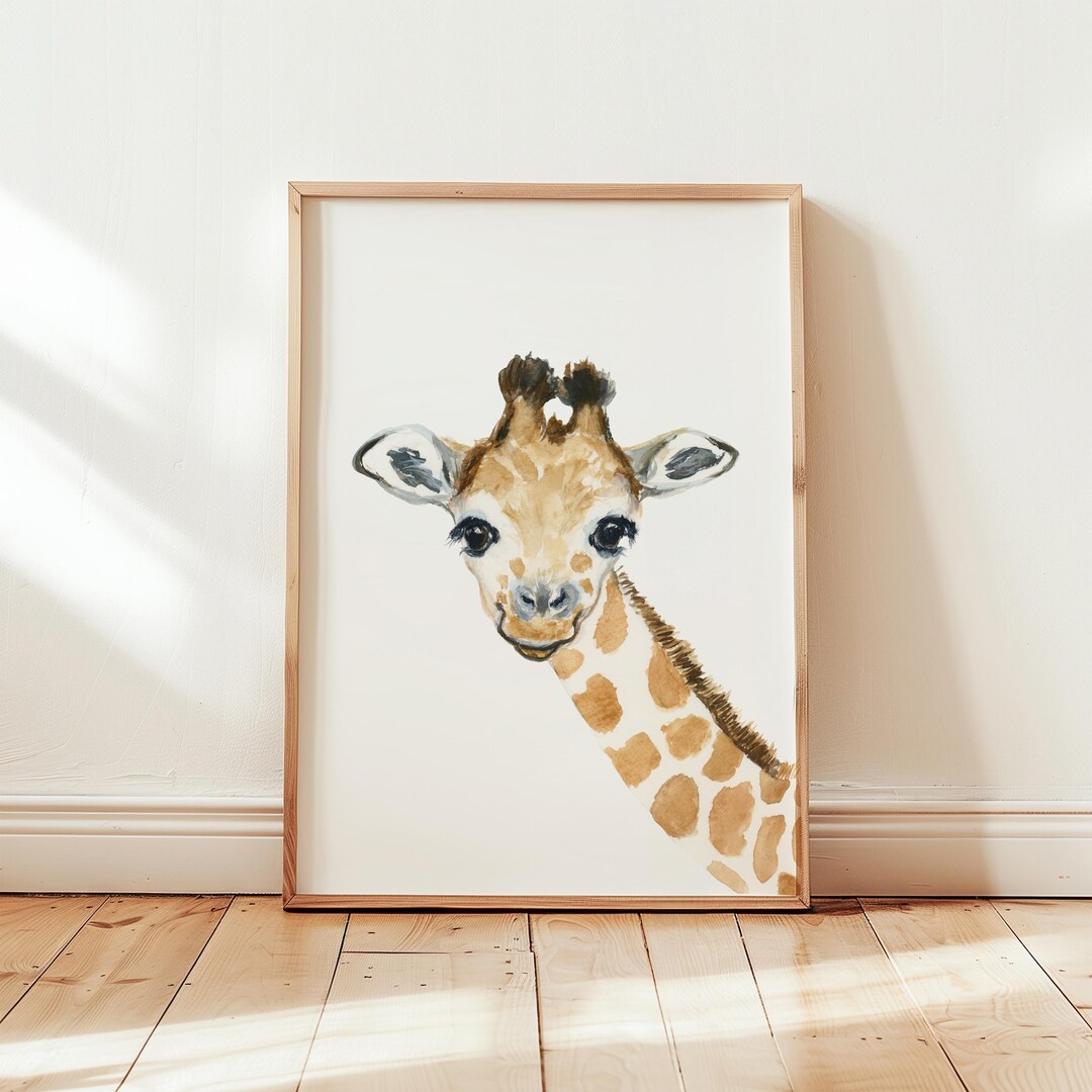 Nursery Giraffe Print, Baby Giraffe Art, Nursery Wall Art, Safari ...