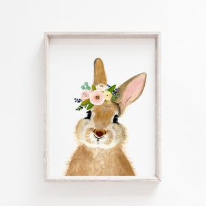 Watercolor Rabbit, Rabbit Painting, Woodland Nursery, Animal Paintings ...