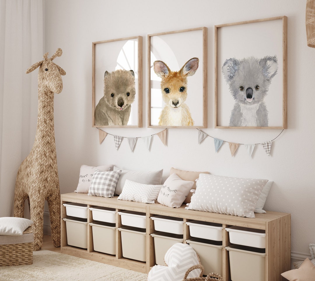 Australian Native Animals, Set of 3 Prints, Gender Neutral Wall Art ...
