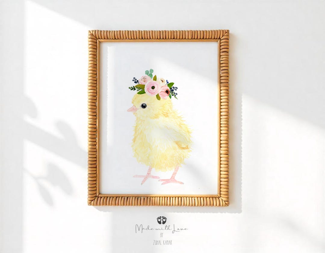 Farm Nursery Chick Print, Watercolor Chick Nursery, Baby Girl Nursery ...