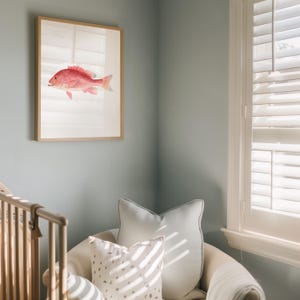 Red Snapper Art, Red Snapper Print, Fishing Nursery Art, Gift for ...