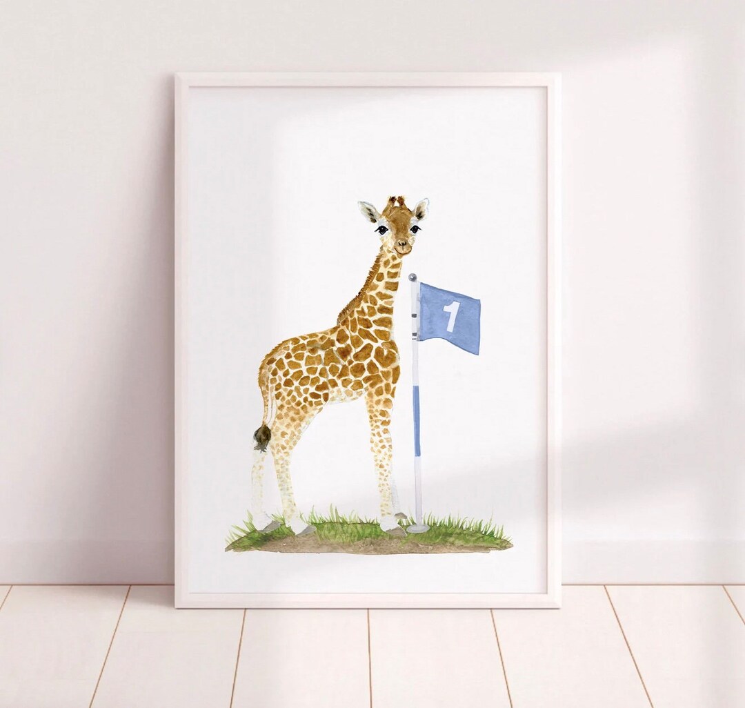 Golf Giraffe, Flag, Nursery, Safari - Etsy