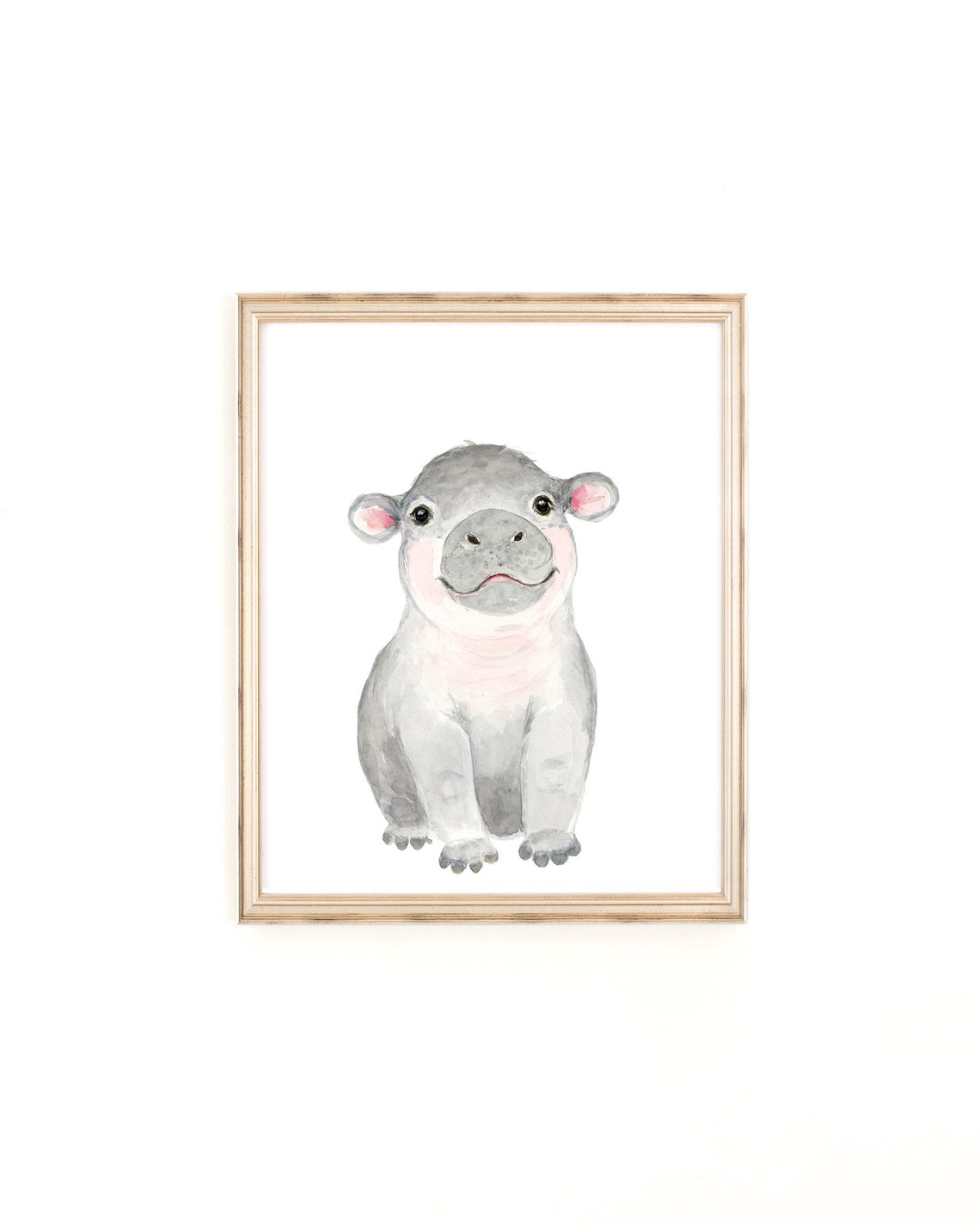 Baby Hippo Print Nursery Animals Nursey Prints Neutral - Etsy