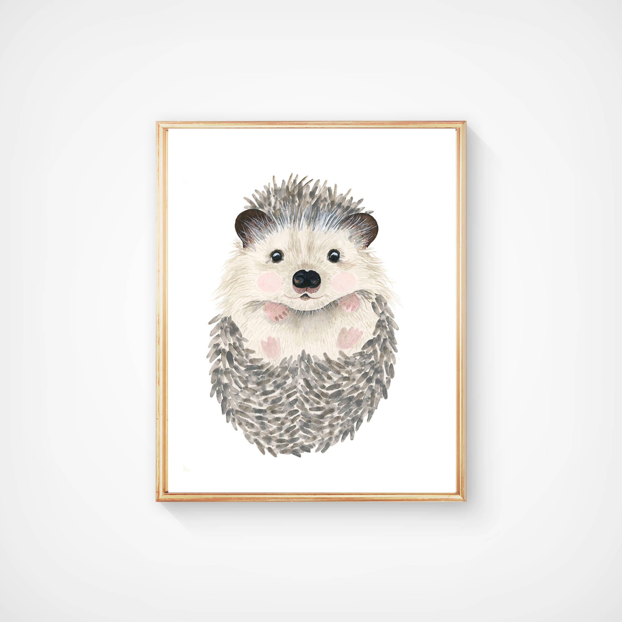 Watercolor Hedgehog , Woodland Nursery, Animal Paintings, Baby Hedgehog ...