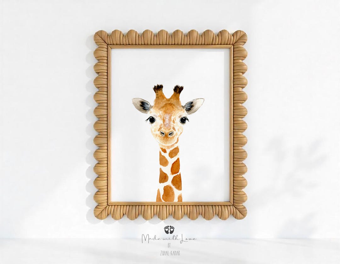 Giraffe Print, Baby Giraffe Print, Baby Animal Prints, Giraffe Nursery ...