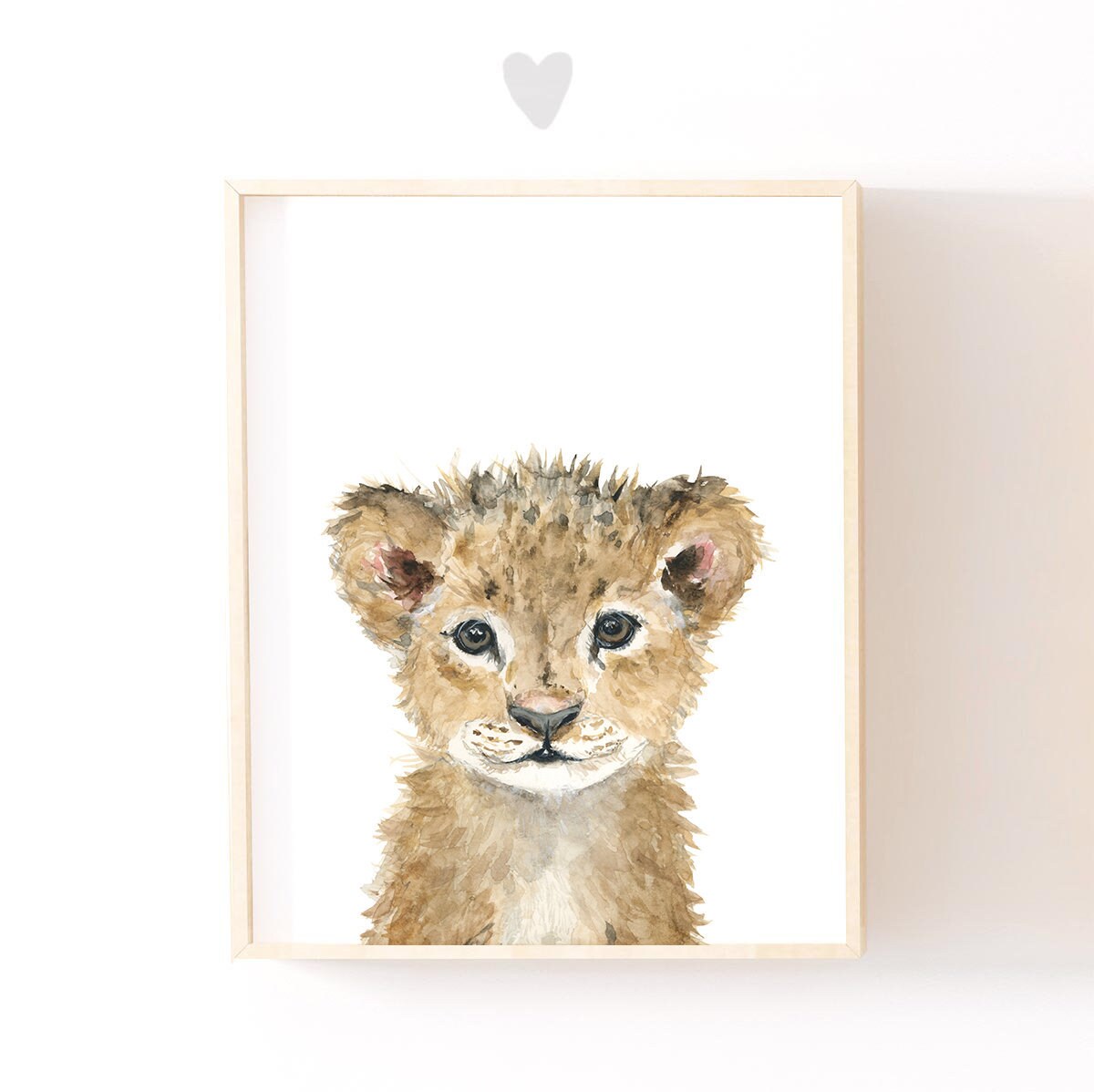 Nursery Safari Prints Lion Cub Print Animal Paintings Safari | Etsy