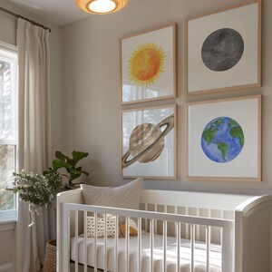 Space Nursery Wall Art, Space Nurserydecor, Boy Nursery Decor, Set of 9 ...
