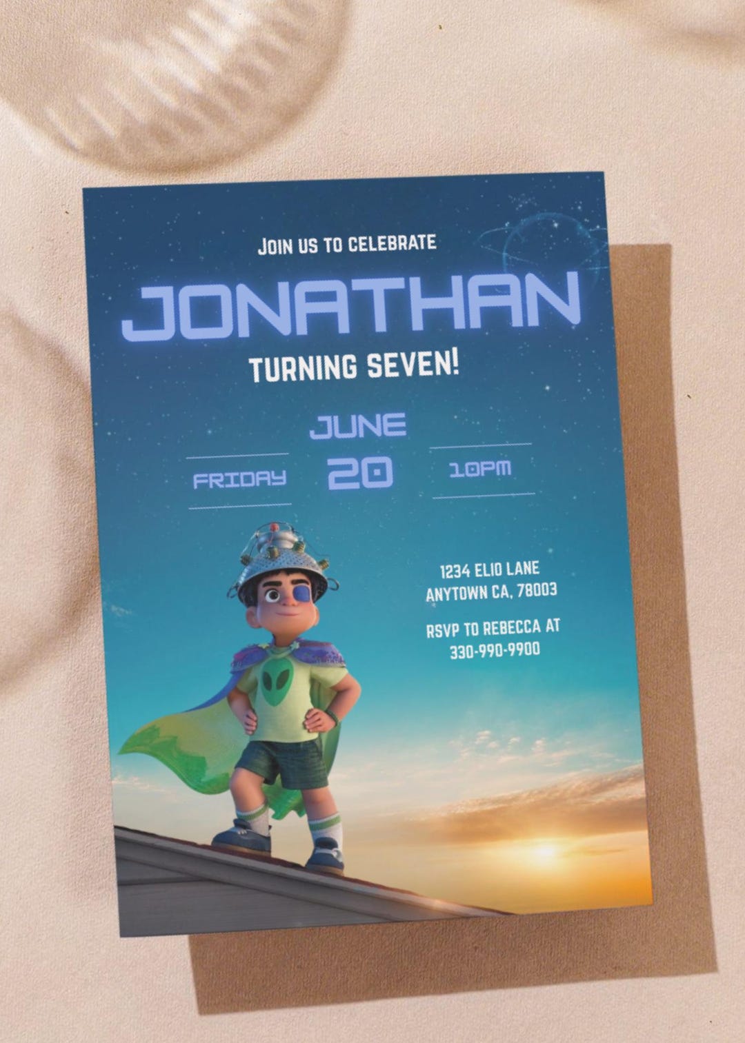 Elio Birthday Invitation, 2025 Elio Movie Editable Digital Invite, 2025 ...