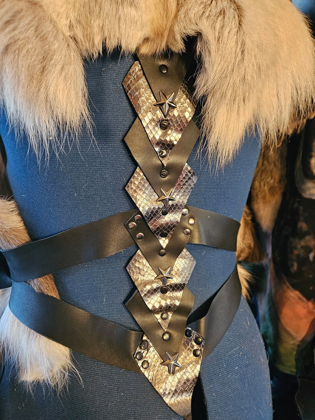 Viking Warrior Goddess Caribou and Rabbit Fur Hooded Vest - Etsy