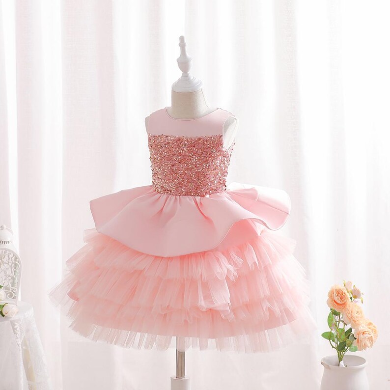 Girls Sequin Tulle Party Dress – Birthday, Wedding, Holiday Outfit ...