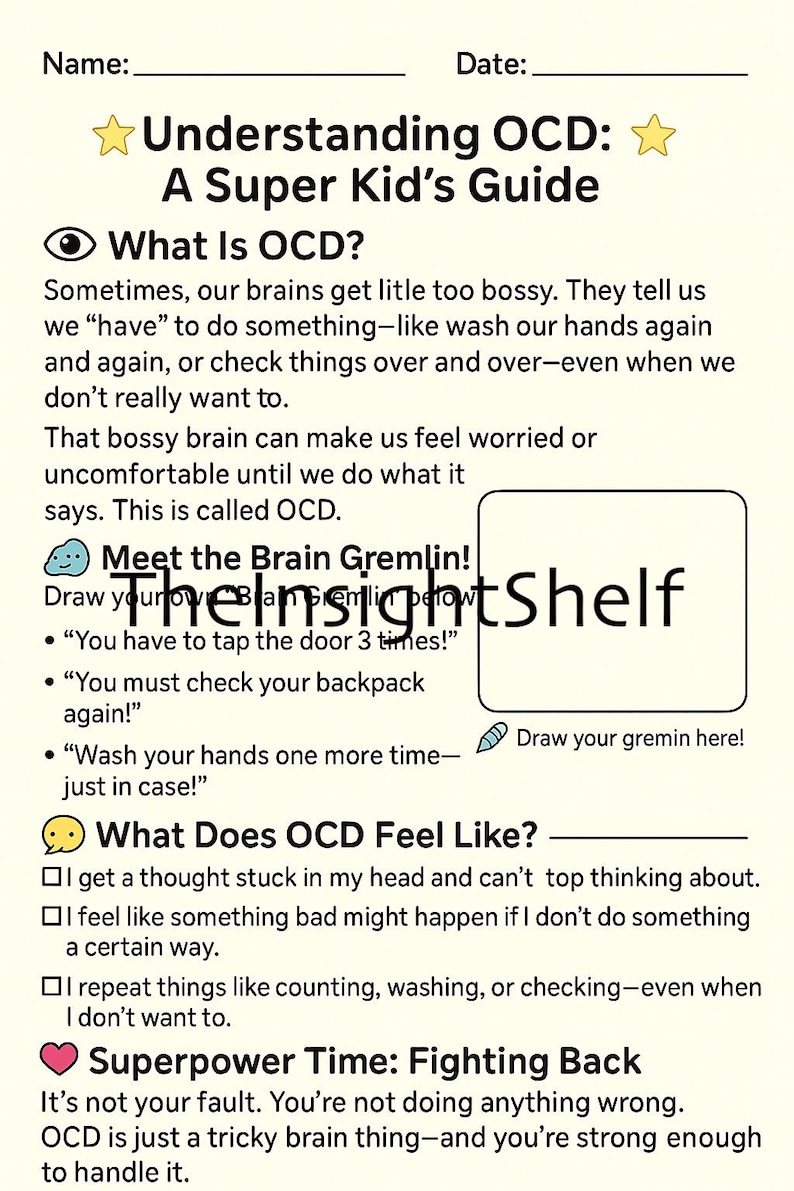 Understanding OCD for Children - Etsy