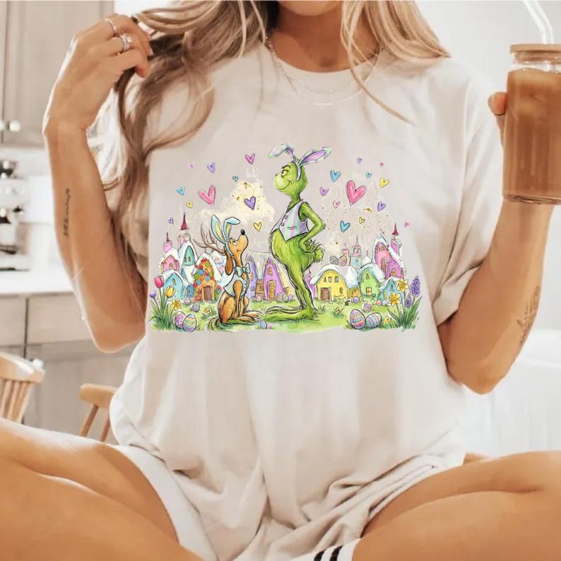 Easter Grinch Bunny T-shirt, Max Easter Eggs Tee, Spring Sweatshirt - Etsy