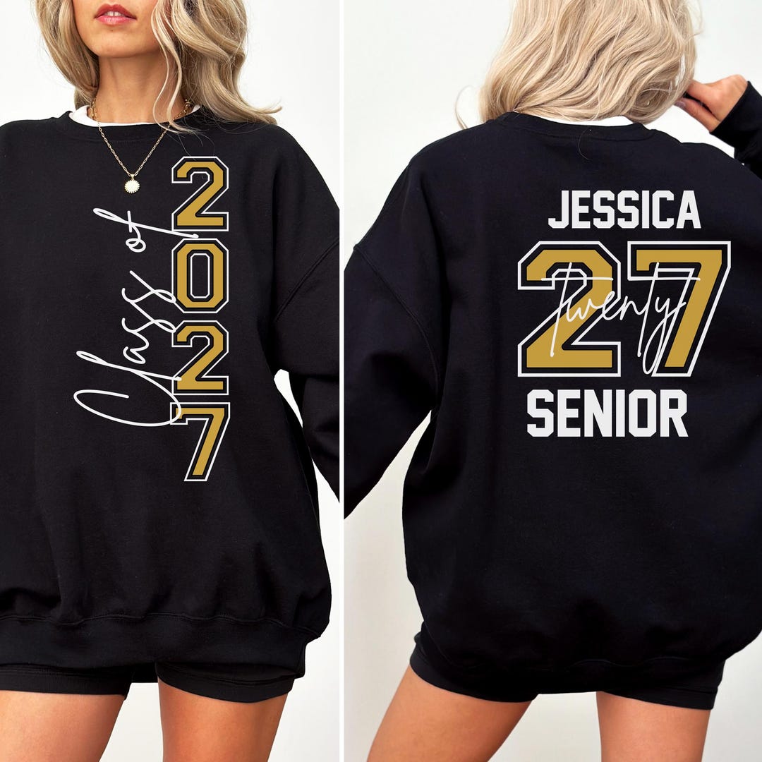 Personalized Senior 2027 Sweatshirt, Class of 27 Sweatshirt, Graduation ...
