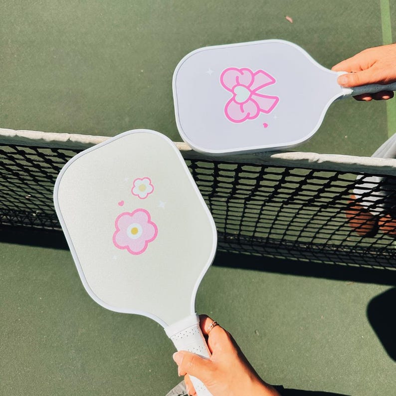 Pastel Pickleball Paddle for the Girlies – Cute Bow & Flower Design ...