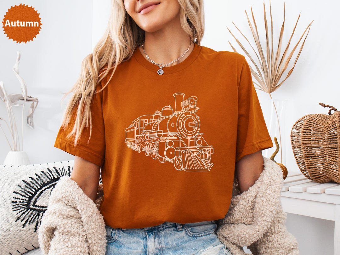 Steam Train T-shirt, Locomotive Gift, Vintage Railroad Tee ...