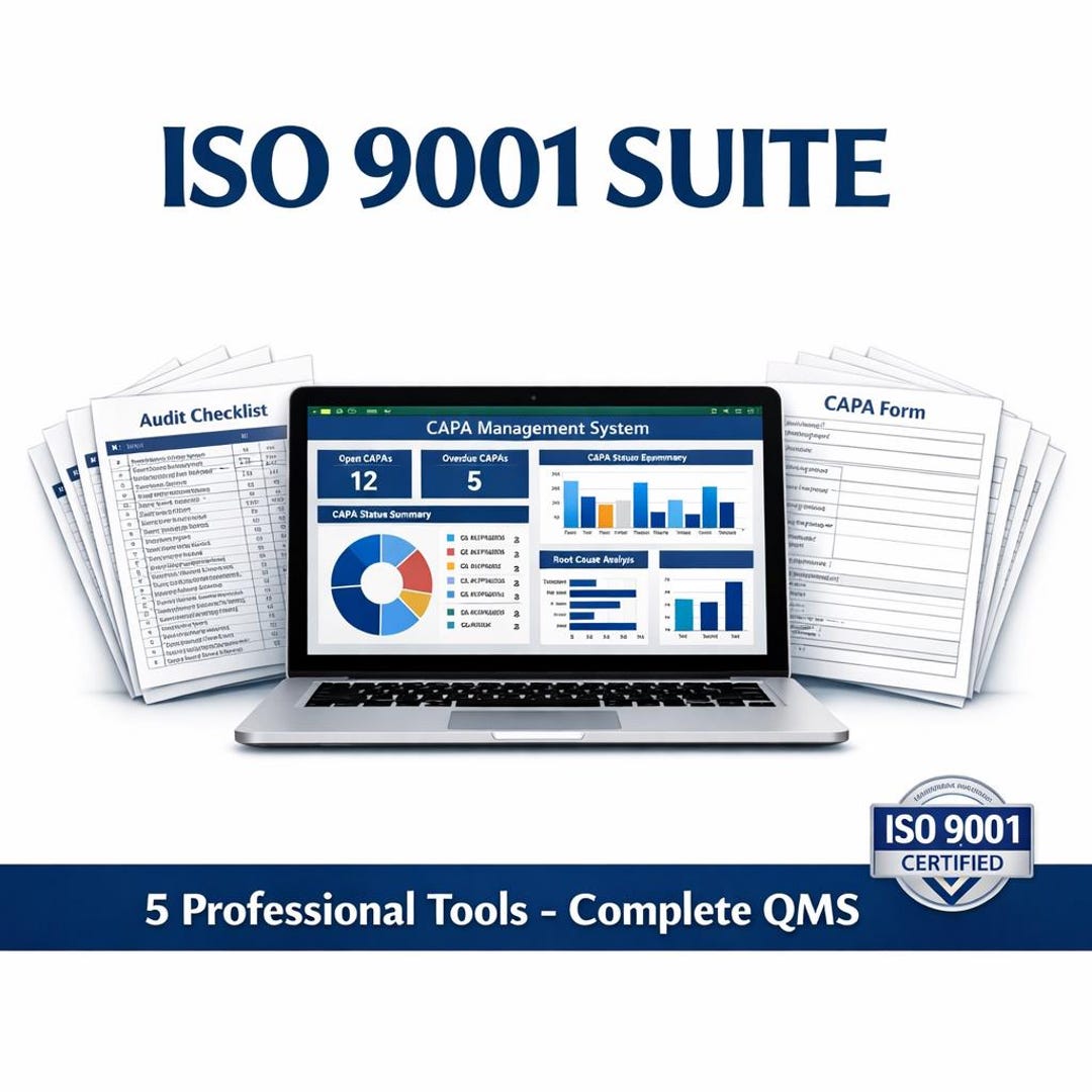 ISO 9001 Quality Management Bundle | CAPA Excel System + Audit ...