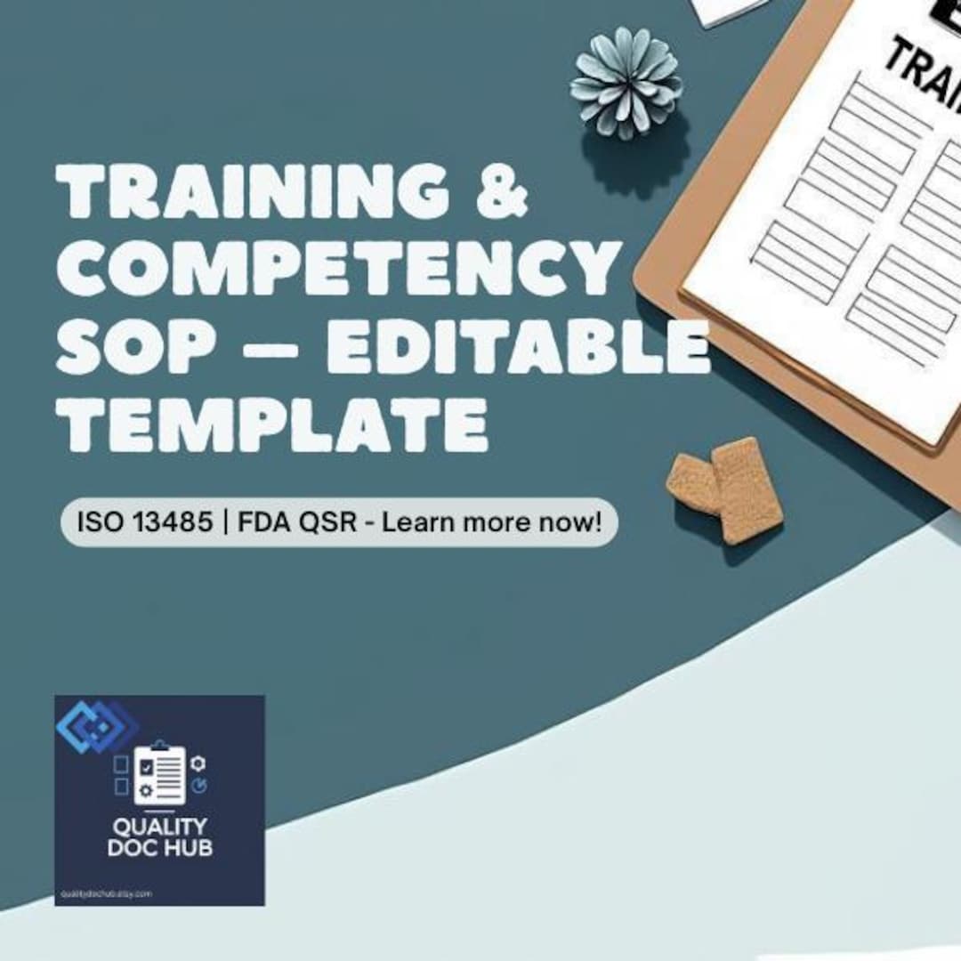 Training and Competency SOP Template | Editable Quality SOP | ISO 13485 ...