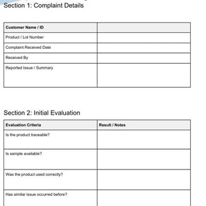 Complaint Form Template | Editable PDF | Customer Complaint Log - Etsy