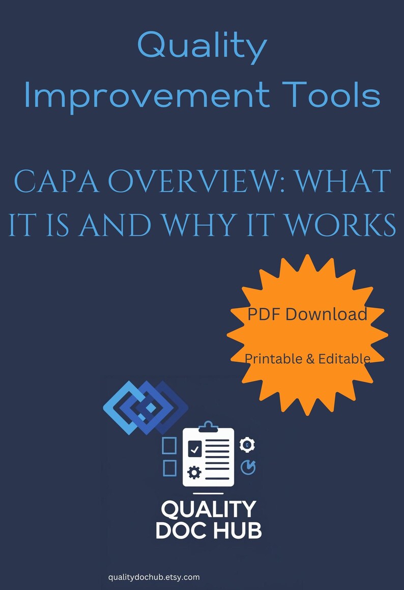 CAPA Overview & 5 Whys Root Cause Analysis Example (printable PDF) - Etsy