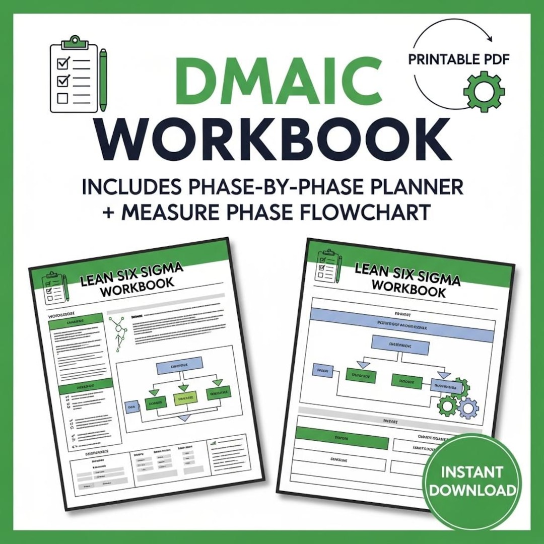 Lean Six Sigma DMAIC Project Workbook | Printable Continuous ...