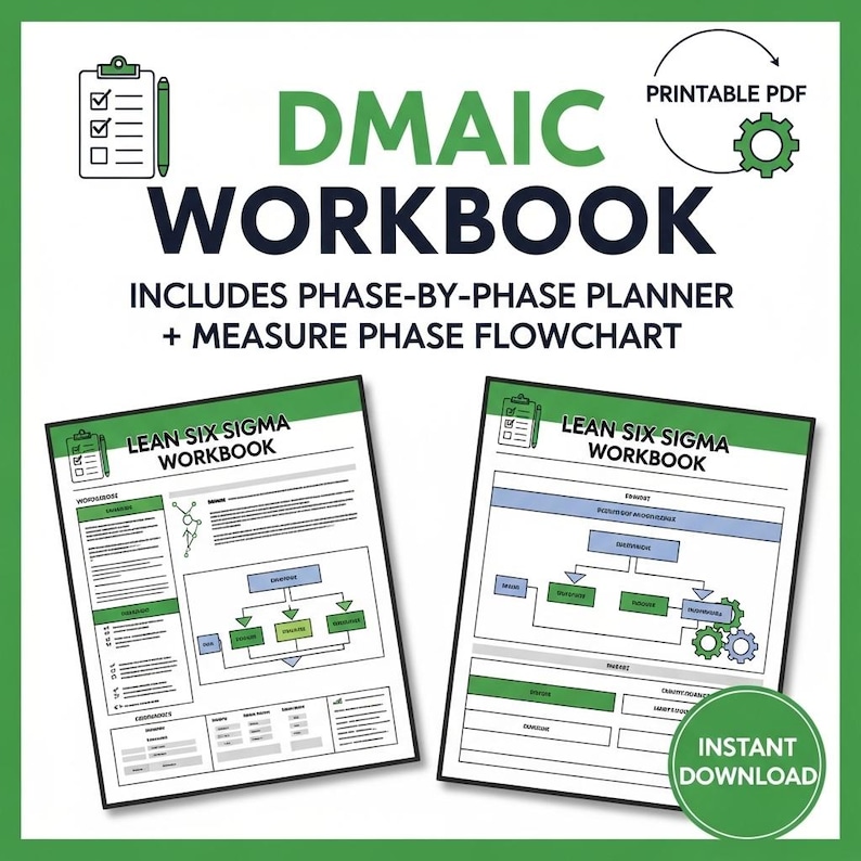 Lean Six Sigma DMAIC Project Workbook | Printable Continuous ...