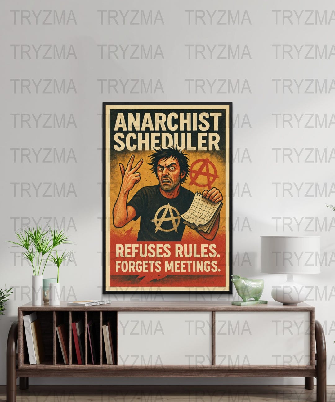 Anarchist Scheduler,digital Wall Art,funny Job Poster,quirky Office ...