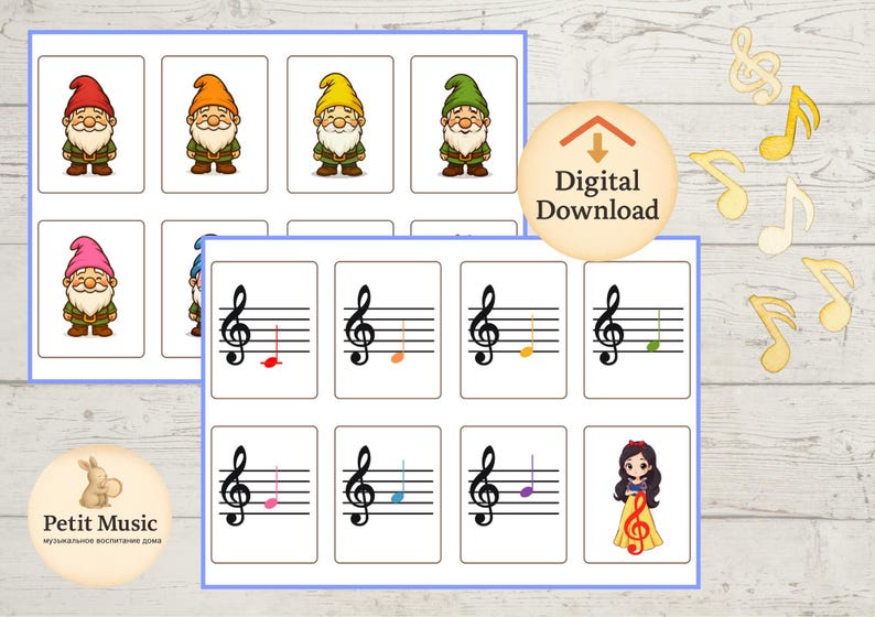 Preschool Music Worksheets | Note Flashcards, Treble & Bass Clef ...