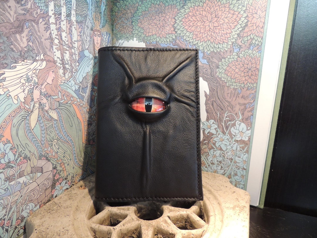 Mythical Beast Book-refillable Journal Cover 4x6(black Leather With Red ...