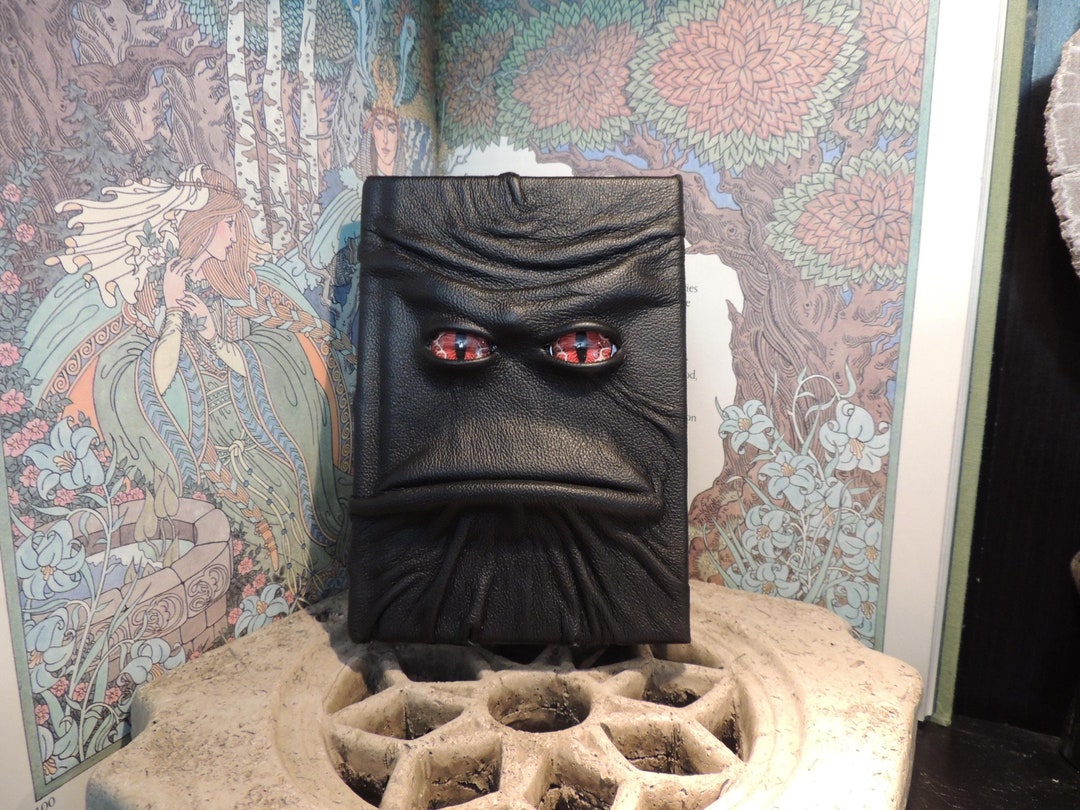 Journal---mythical Beast Book ( Black Leather With Red Eyes)genuine ...