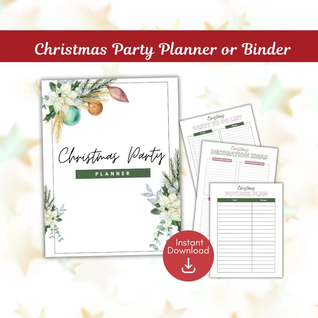 Christmas Party Planner Printable, Holiday Organizer (digital Download ...